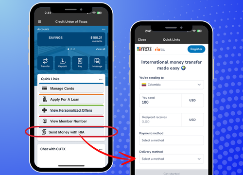 Ria - Money Transfer | Credit Union of Texas